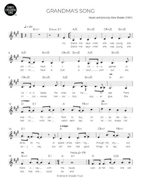 Grandma’s Song | SongsChildrenSing