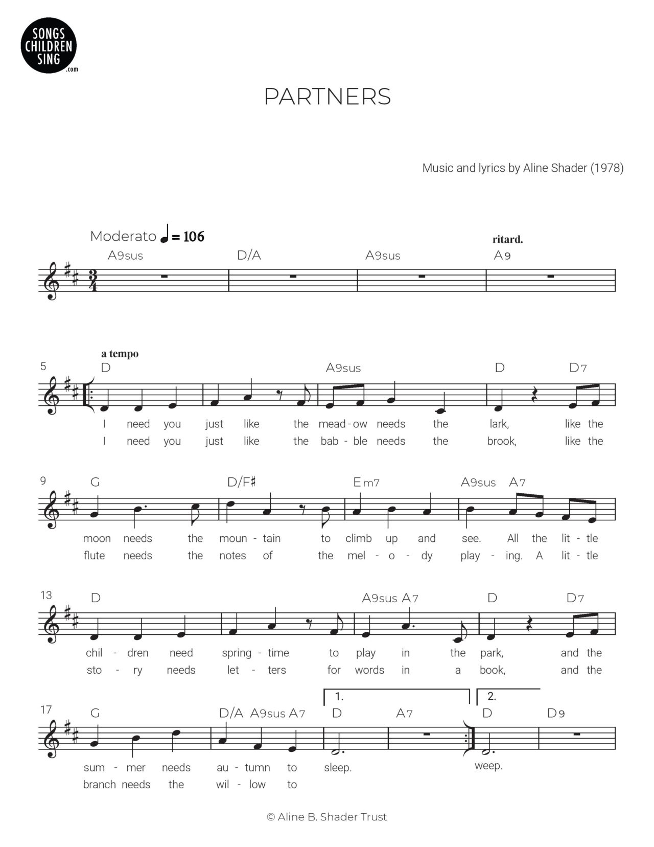 Partners | SongsChildrenSing